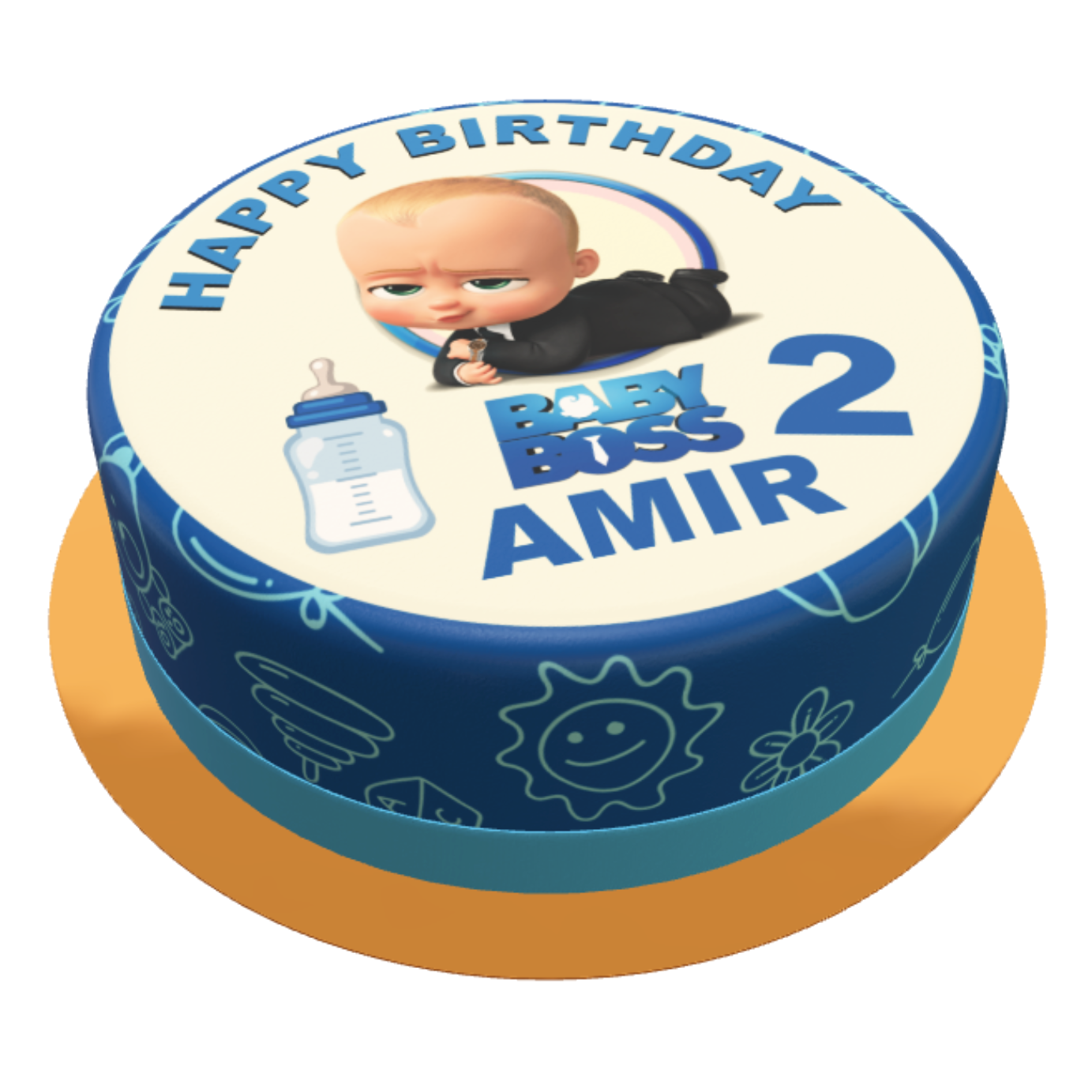 Baby Boss Torte personalisiert mit Name und Alter